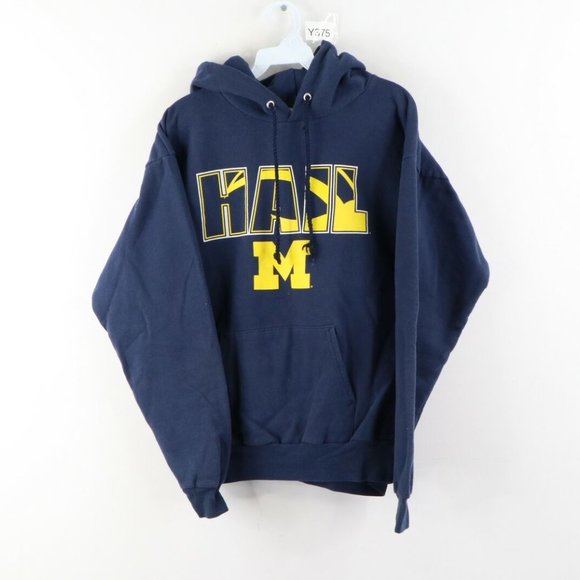Vintage | Sweaters | Vintage University Of Michigan Hail Hoodie Blue ...